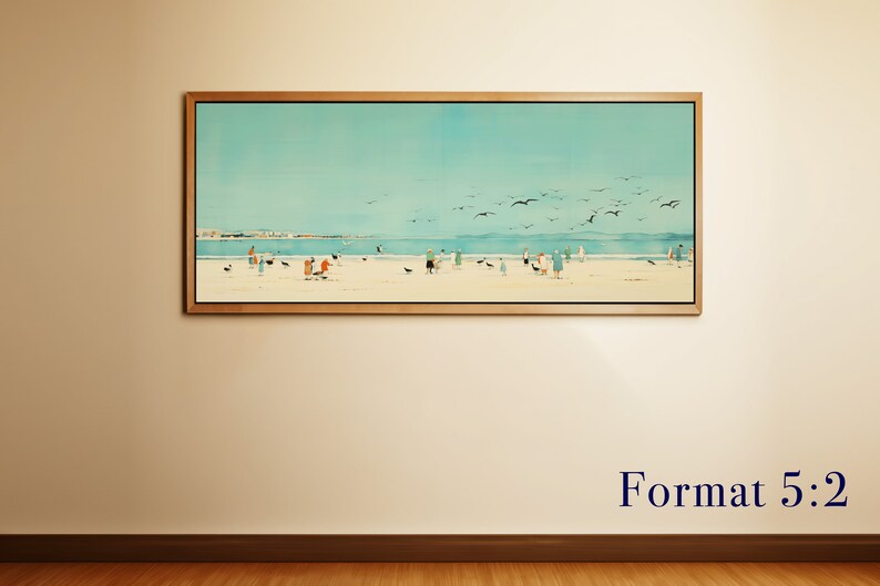 Panoramic Wall Art, Beach Landscape Painting, Instand Download - Etsy