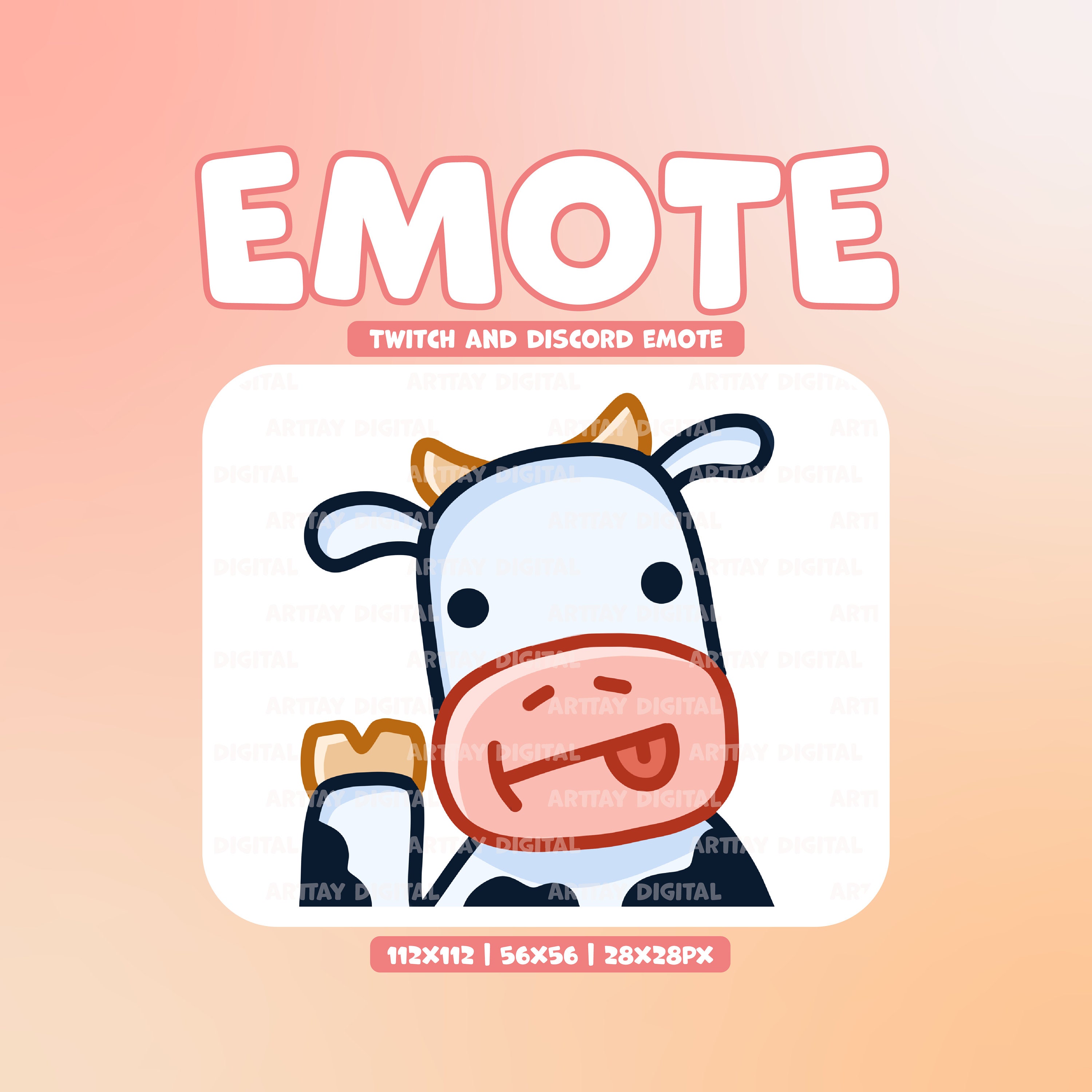 Cow Waving Twitch Emote Discord Emotes Twitch Emotes Cow - Etsy