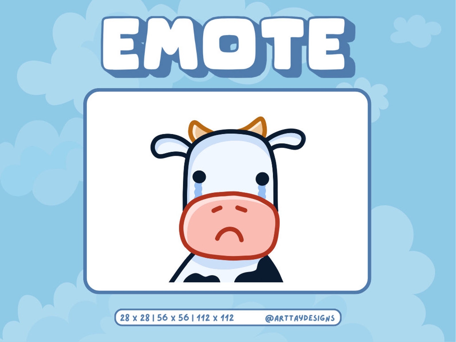 Cow Crying Twitch Emote, Discord Emotes, Twitch Emotes, Cow Emote ...