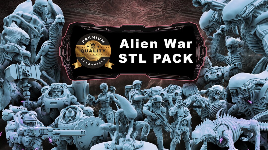 Aliens and Predators War Super Pack Stl , High Quality 3D Printer Files ...