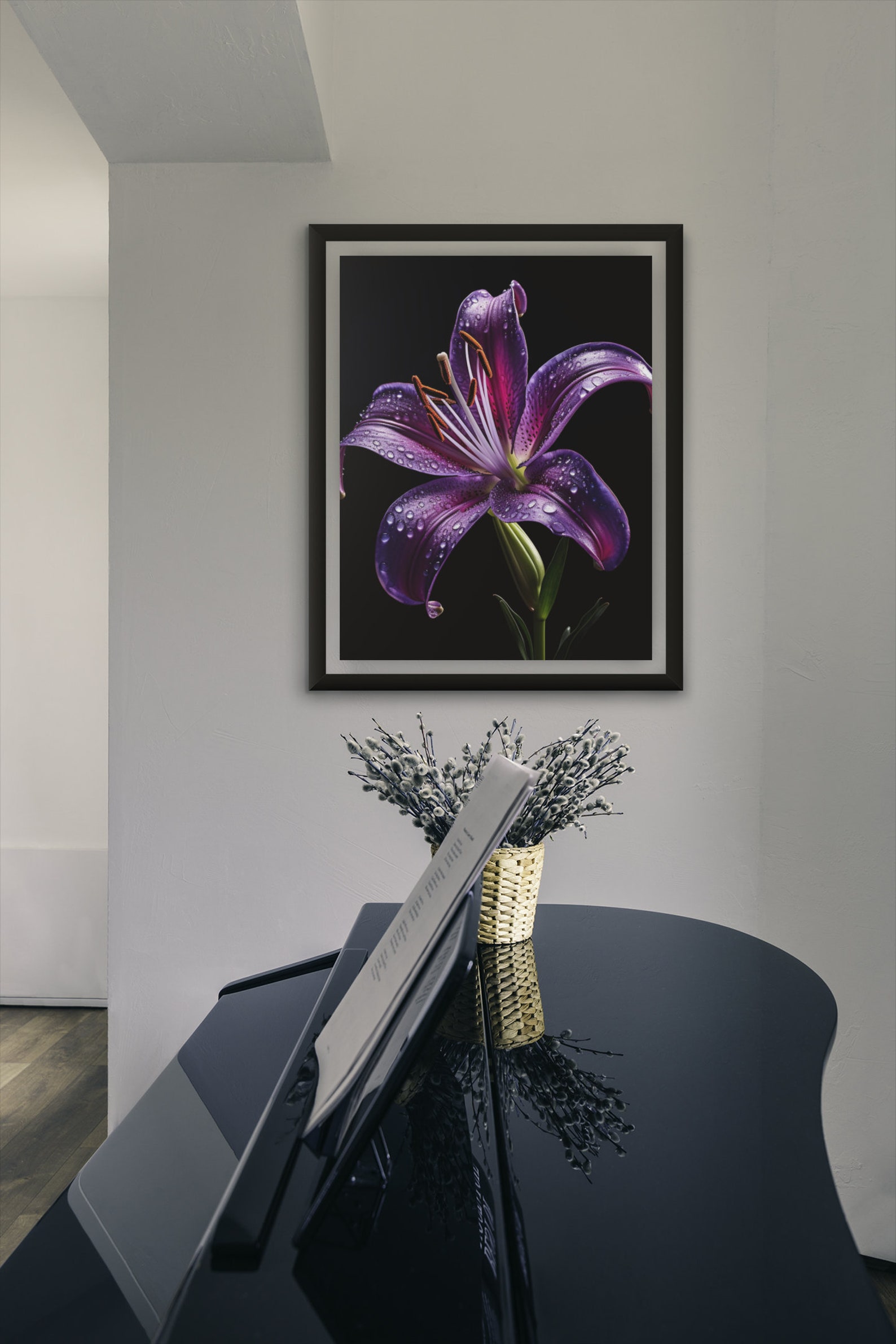 Purple Blooming Lilith Flower, Flower Market, Botanical Oil Painting ...