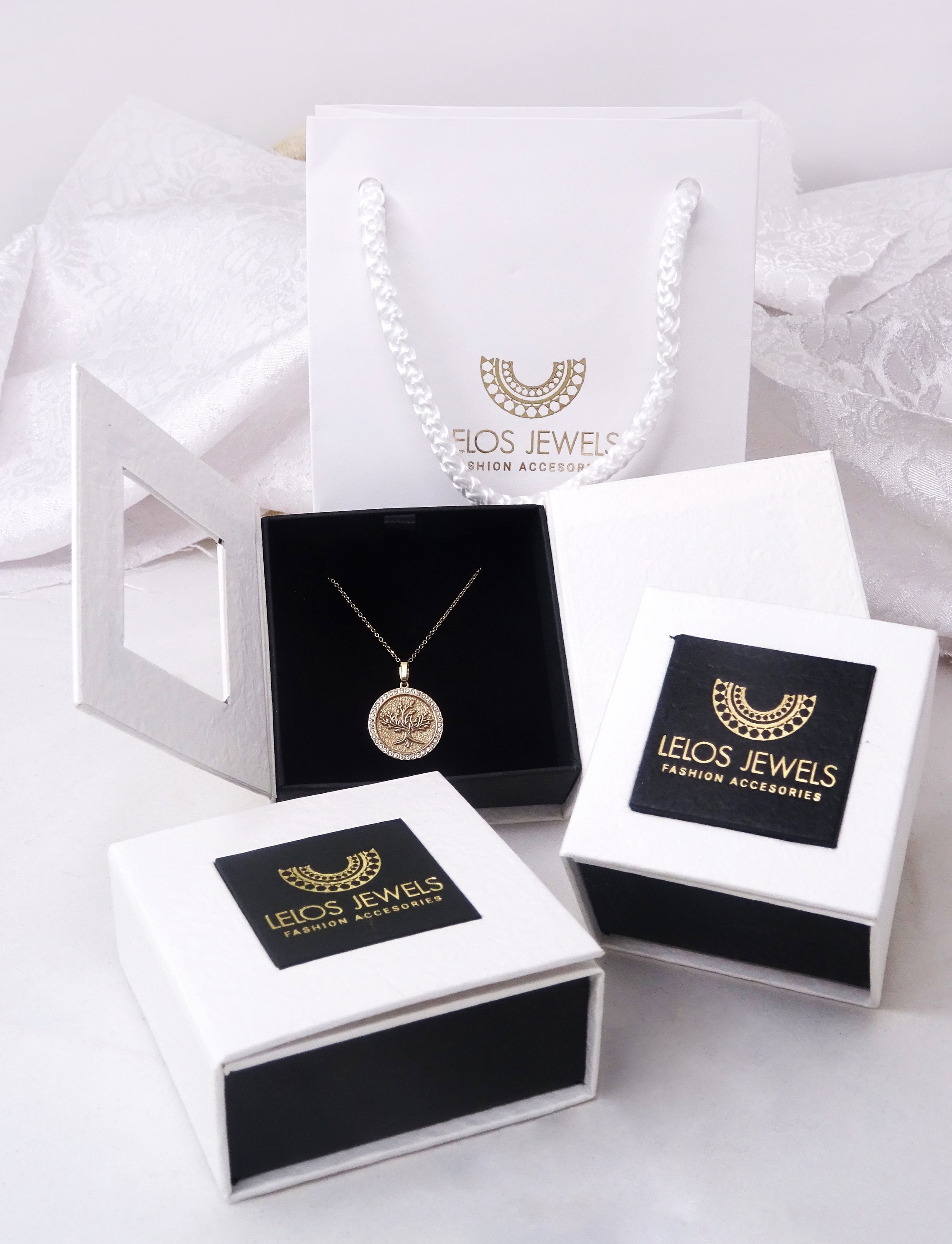 Solid Gold Compass Necklace K9, K14, K18, Elegant Pendant for Adventure ...