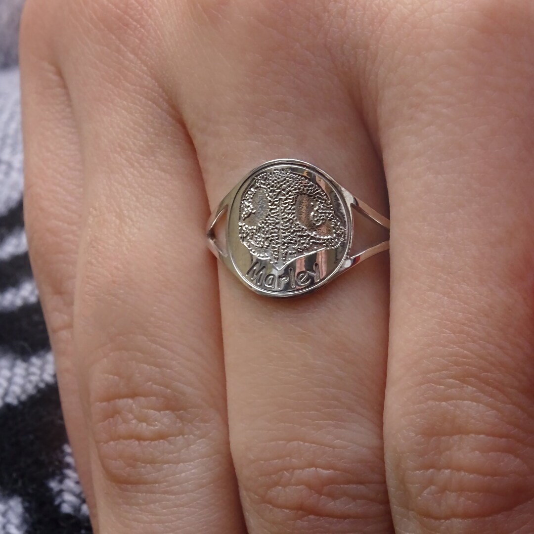 Silver Custom Paw and Nose Tag From Photo, Silver Dog Paw Nose Print ...