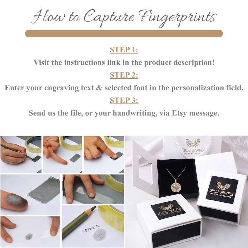 Custom Solid Gold Fingerprint Bracelet, Personalized Handwriting ...