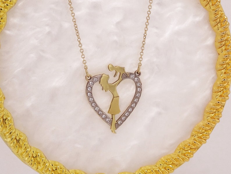 Solid Gold Family Necklace, Handmade 14K & 9K, Parent and Children ...
