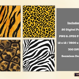 Animal Print Seamless Patterns: PNG & JPEG Files (digital Download) - Etsy