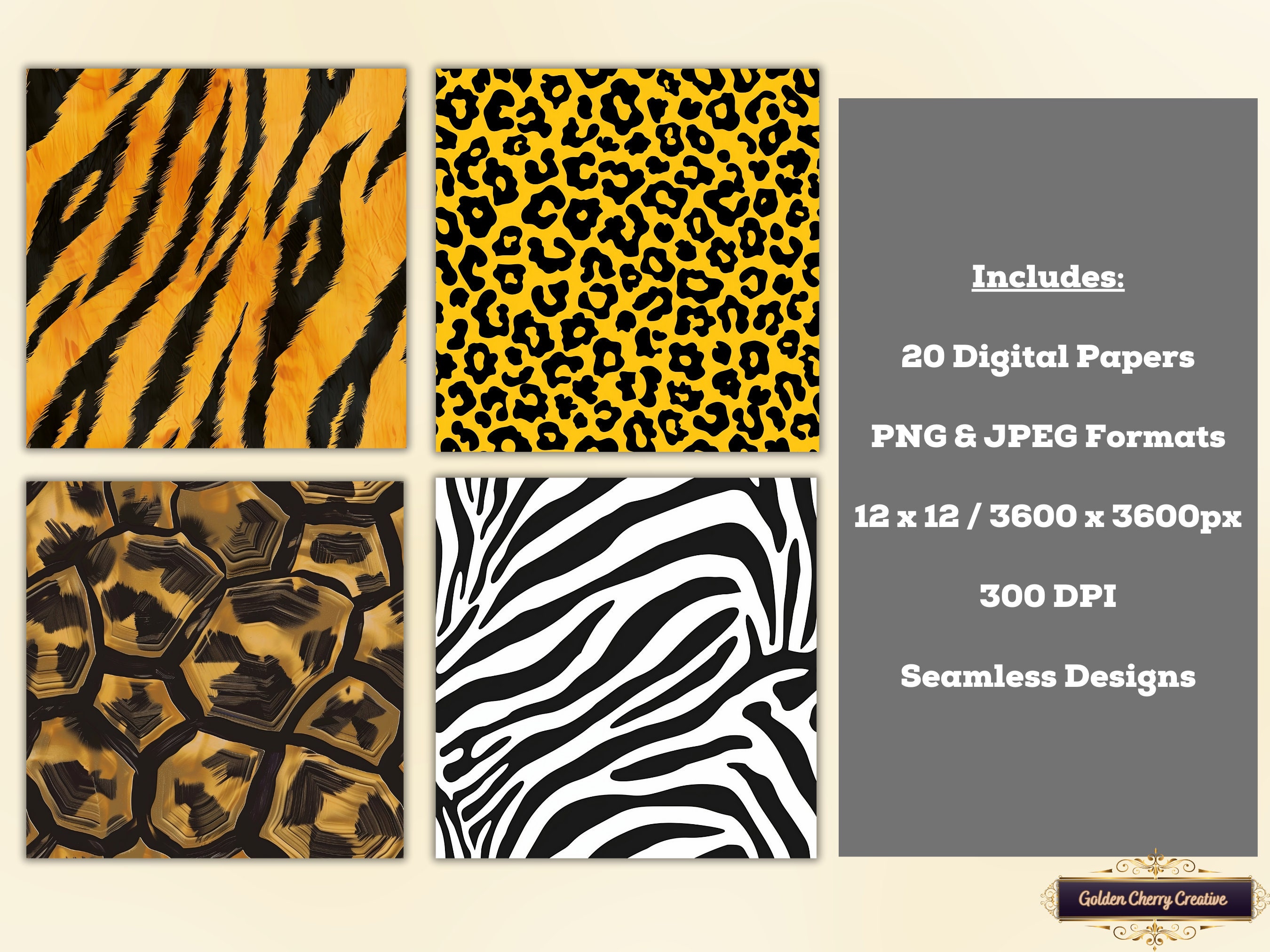 Animal Print Seamless Patterns: PNG & JPEG Files (digital Download) - Etsy
