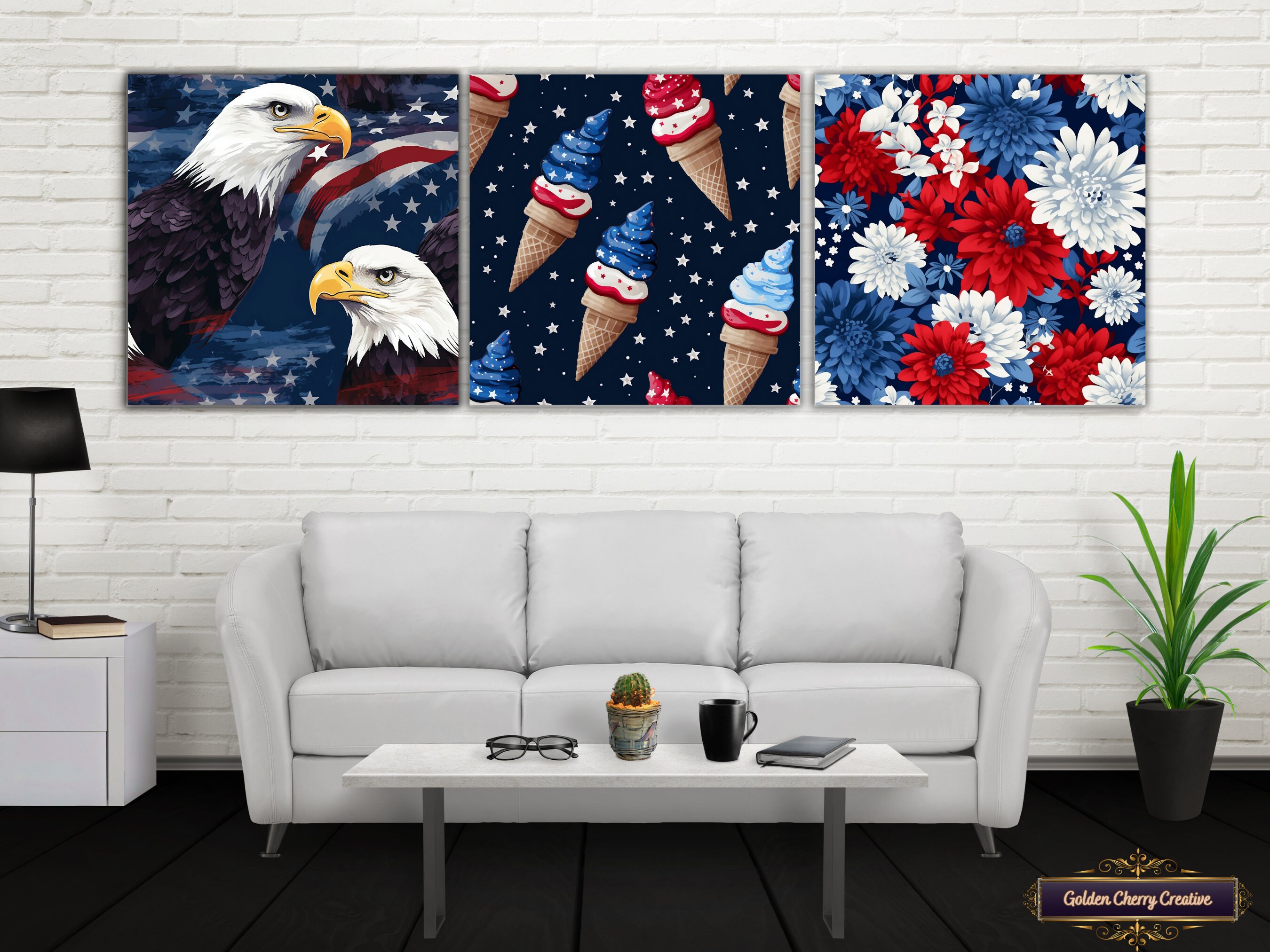 20 Patriotic 4th of July Seamless Patterns PNG & JPEG USA Independence ...