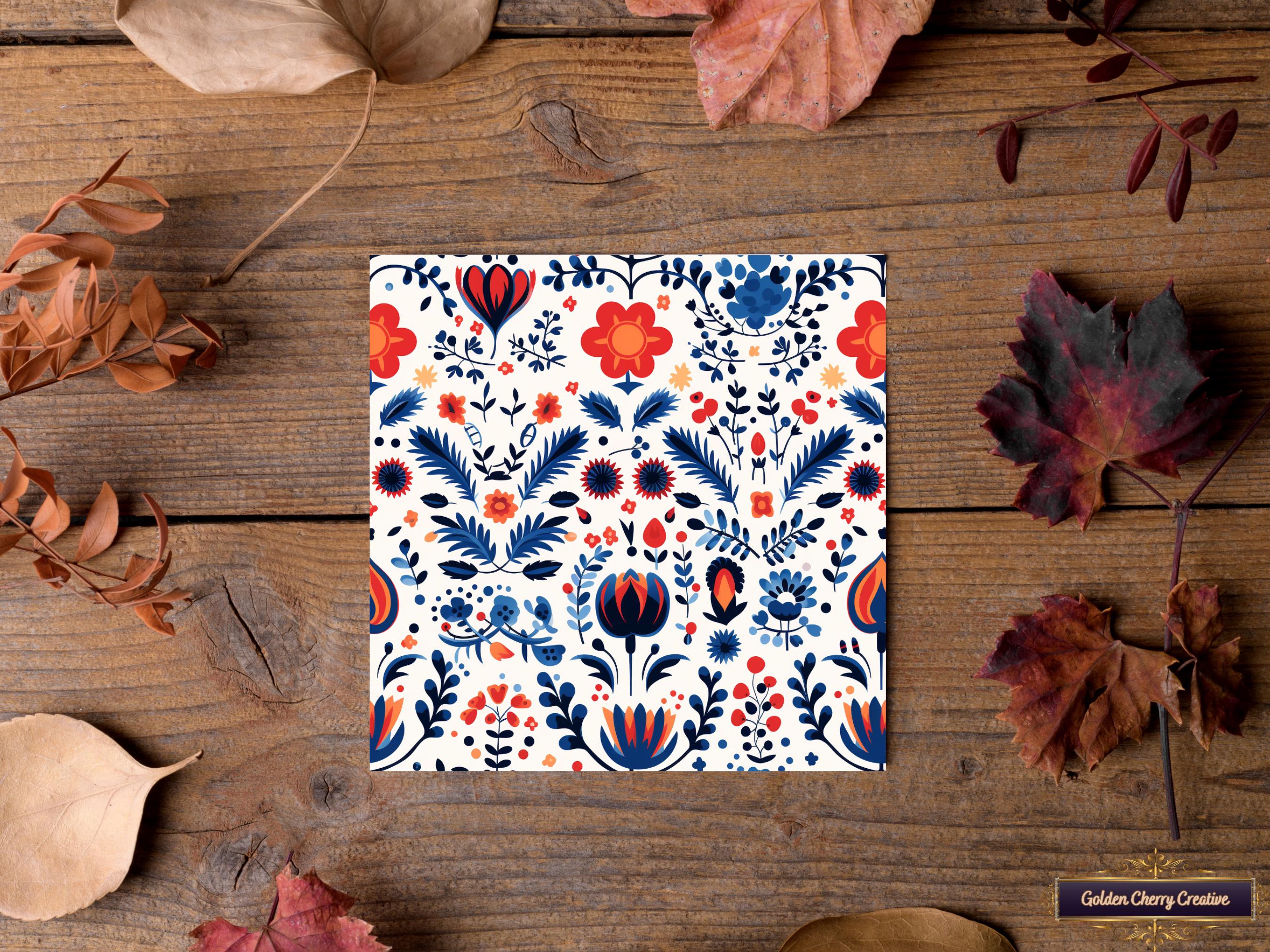 Scandinavian Nordic Folklore Seamless Patterns | 20 PNG & JPEG Files ...