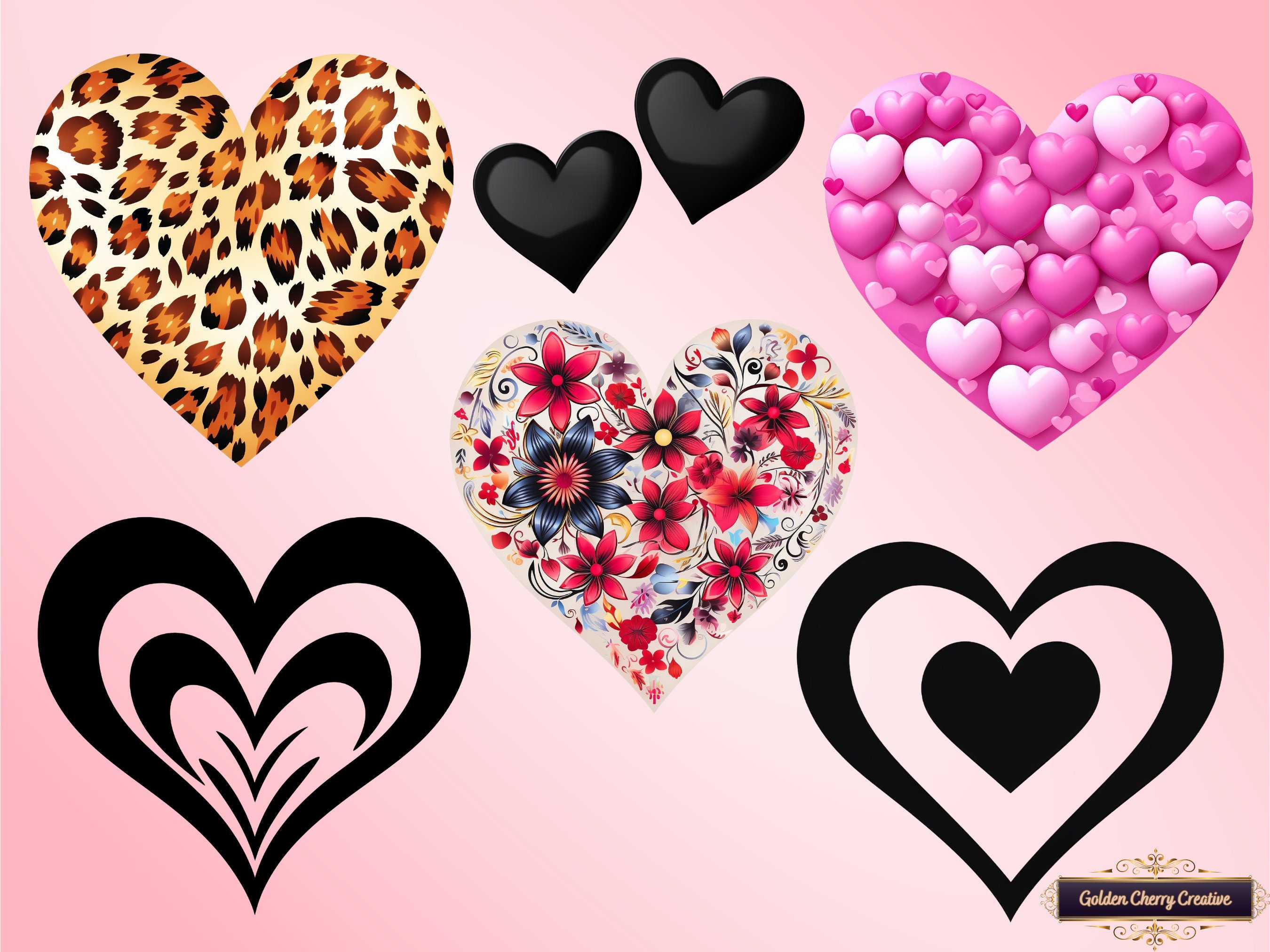 Valentine's Day Clipart Bundle: Hearts, Bears, Roses (40 PNG Files ...