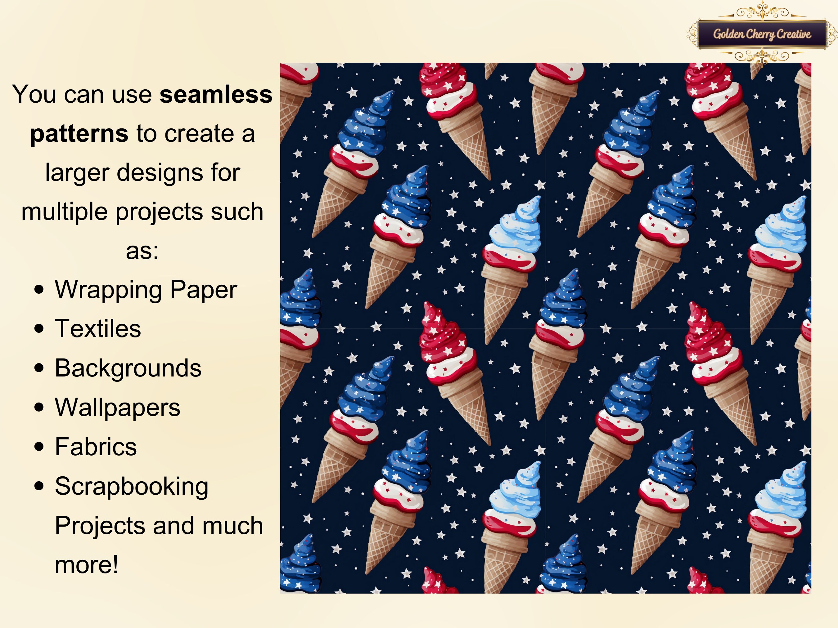 20 Patriotic 4th of July Seamless Patterns PNG & JPEG USA Independence ...