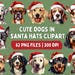 Dogs in Santa Hats Clipart: 62 Christmas PNG Files (digital Download ...