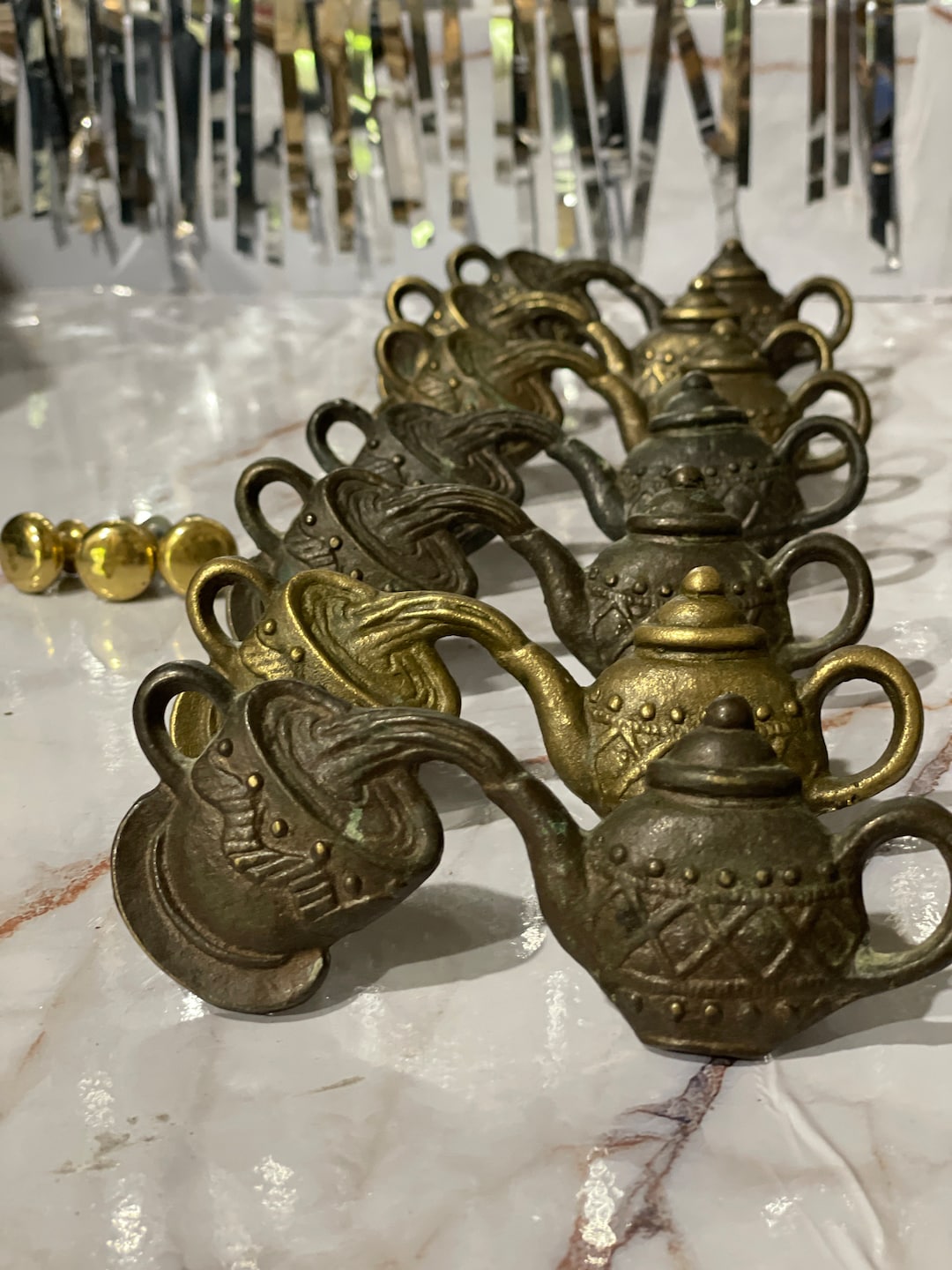 Vintage Brass Teapot/teacup Drawer Pulls/knobs - Etsy