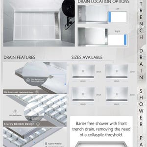 Barrier Free Front Trench Drain Shower Pan - Etsy