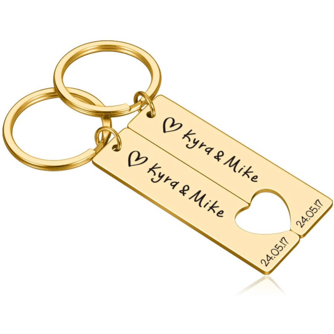 Couple Key Ring Romantic T Couple First Name Key Ring Couple Date Key Ring Romantic Key Ring