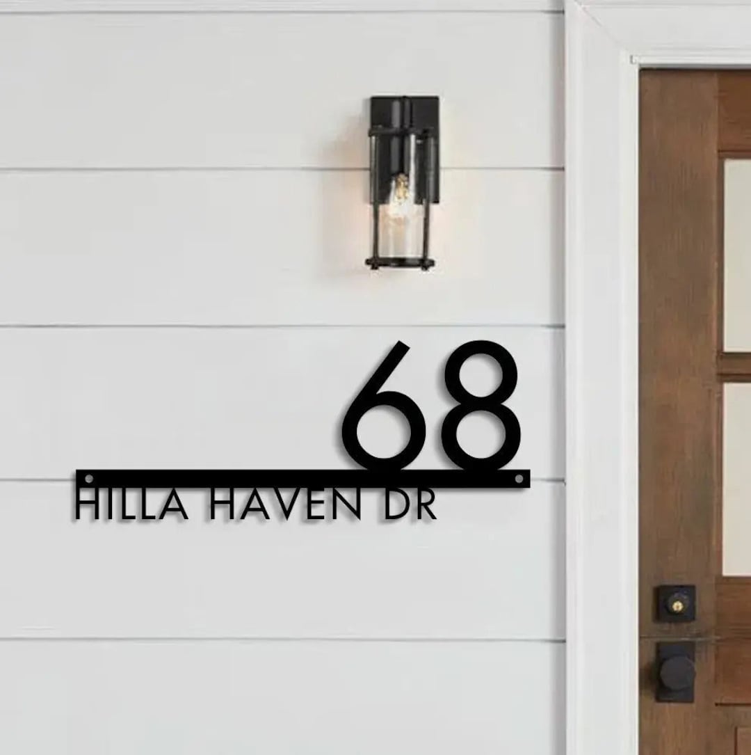 Modern House Number Plaque Personalized House Address Plaque - Etsy