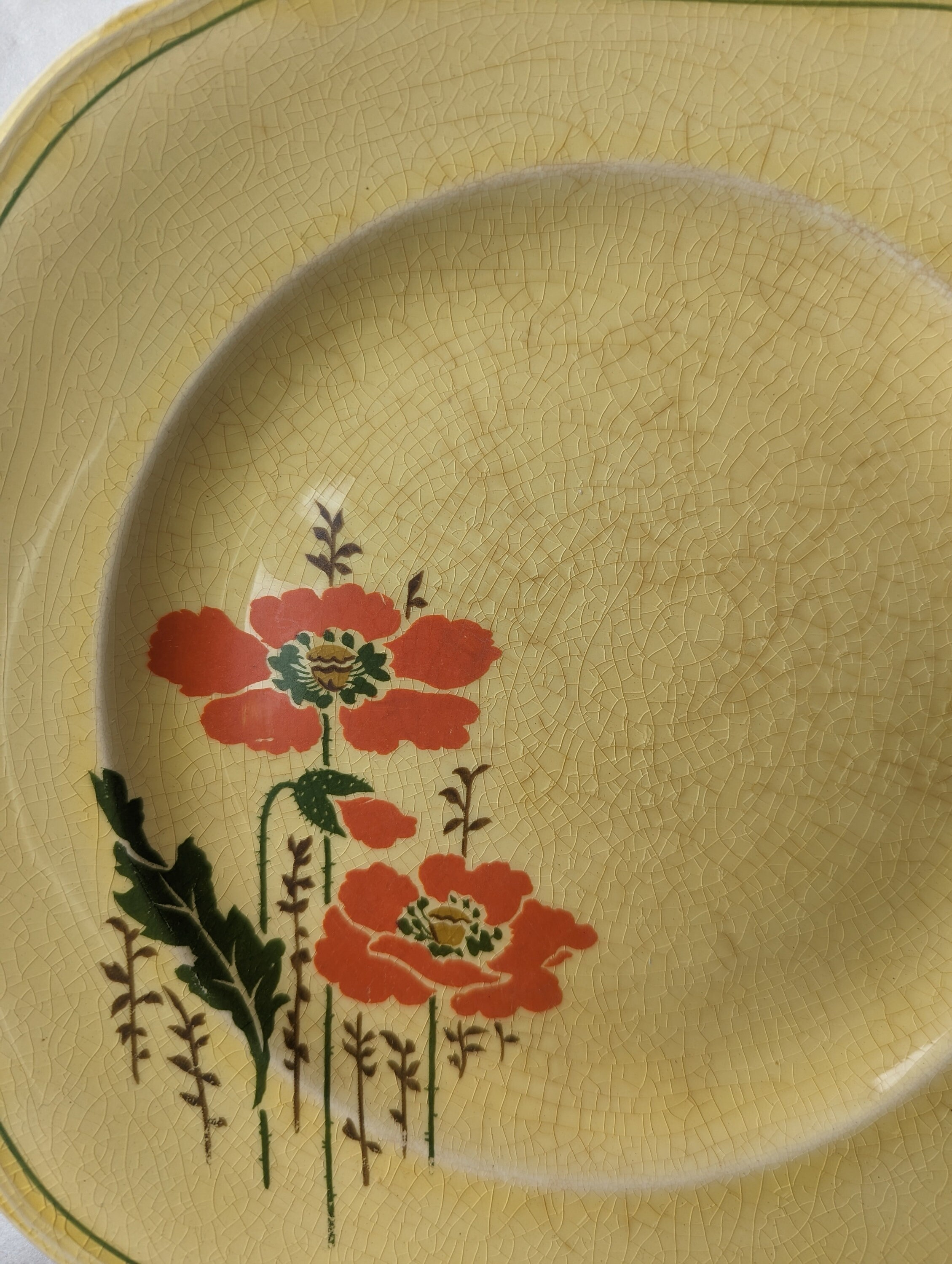 Set of 6 Square Vintage Poppy Plates - Etsy