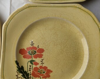 Set of 4 "palm Springs" Poppy Trail by Metlox- Hand Painted Dinner ...