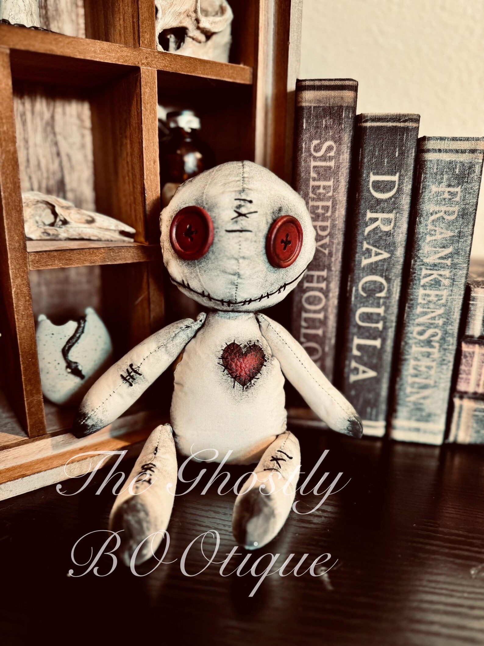 Creepy Cute Button Eyes Voodoo Doll, Gothic Halloween Decoration - Etsy