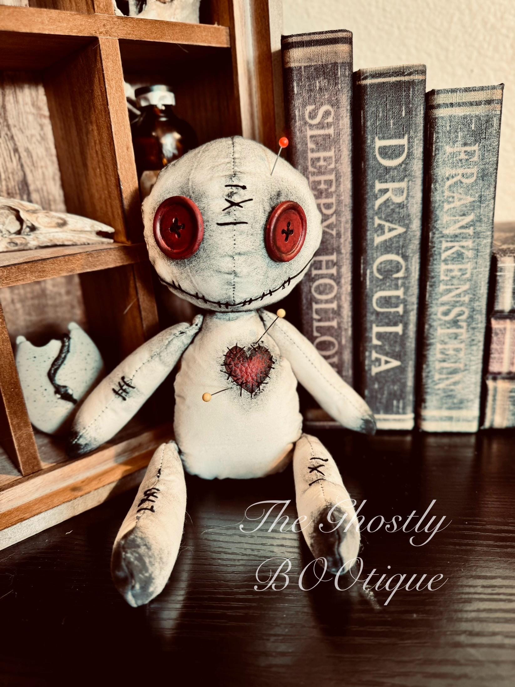 Creepy Cute Button Eyes Voodoo Doll, Gothic Halloween Decoration - Etsy