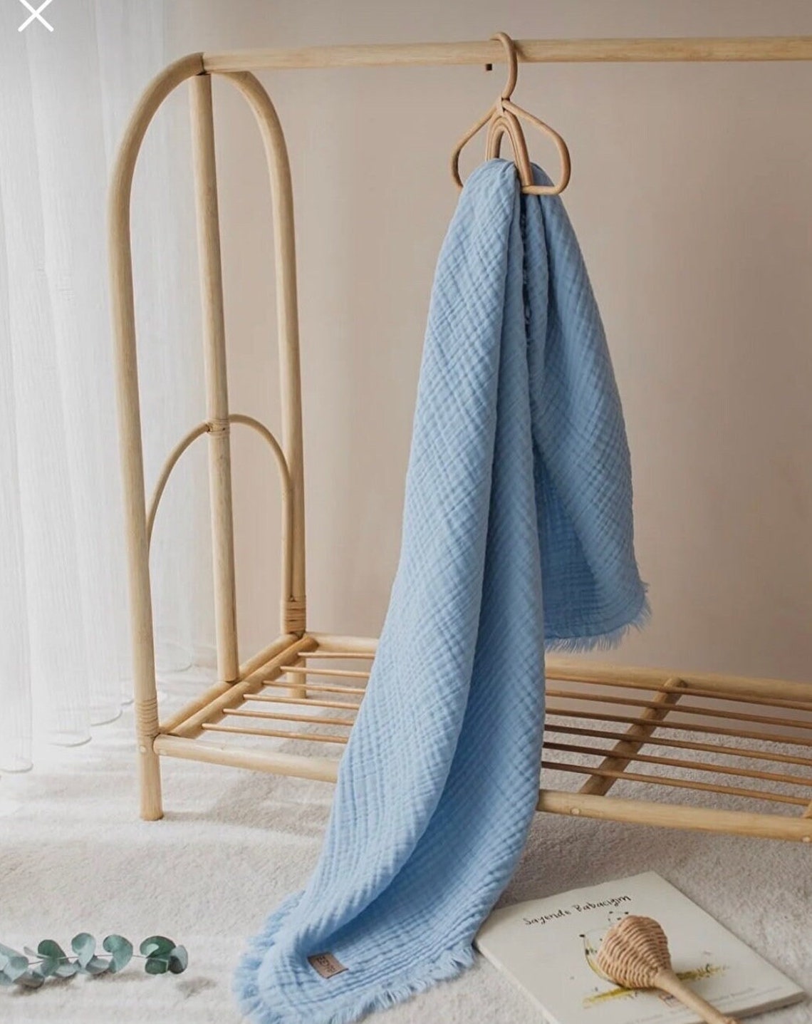 Baby Blue Soft Gauze Muslin 100% Cotton Baby Kids Luxury Muslin Blanket ...