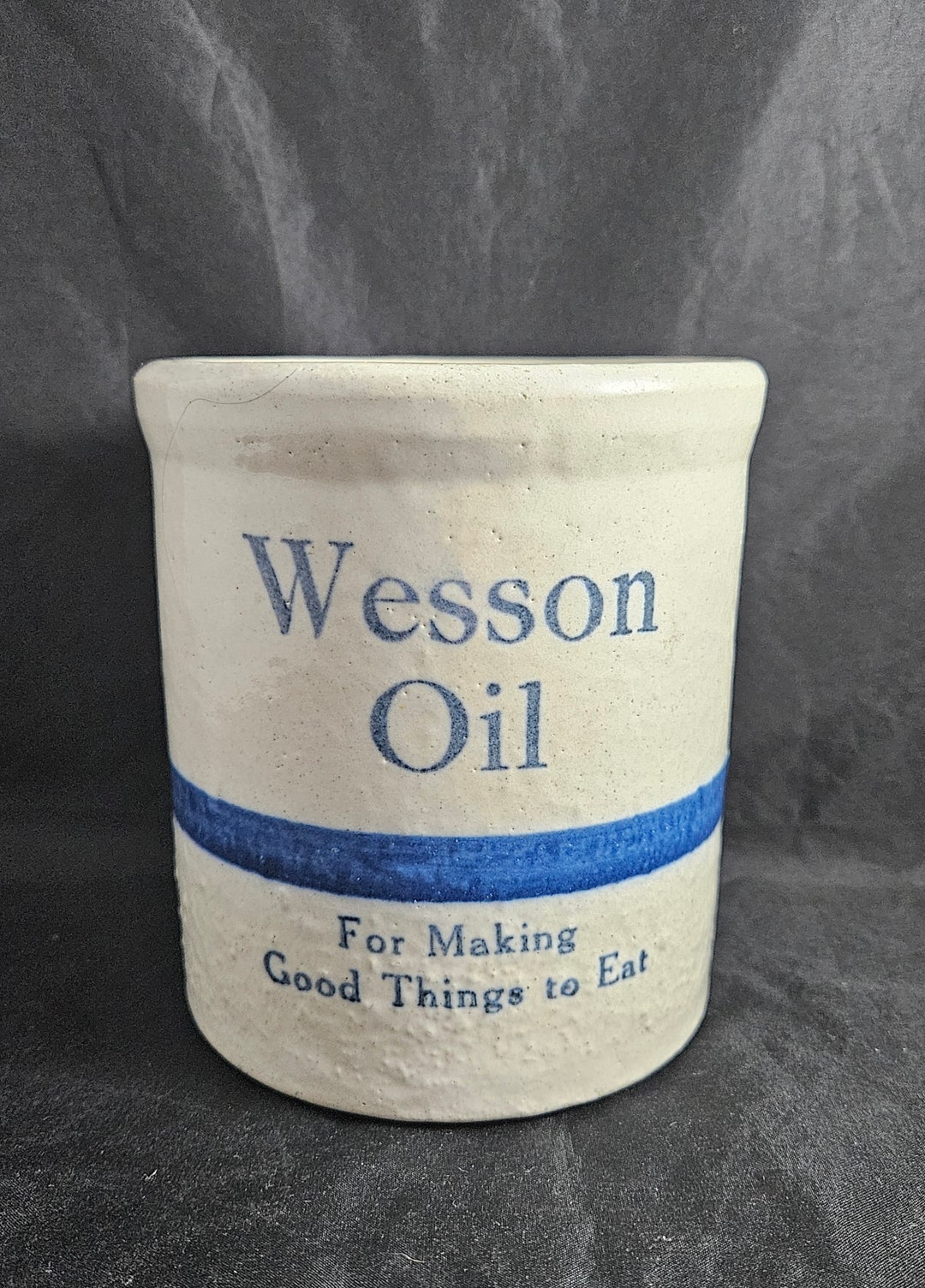 Wesson Oil Crock, Wesson Oil Stoneware Crock, Vintage Wesson Oil Crock ...