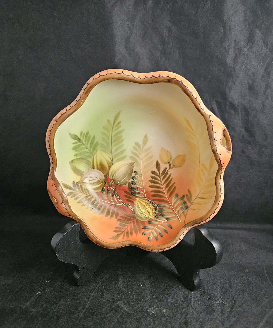 Beautiful Nippon Raised Moriage Jewelled Border Hand Painted Bowl - Etsy