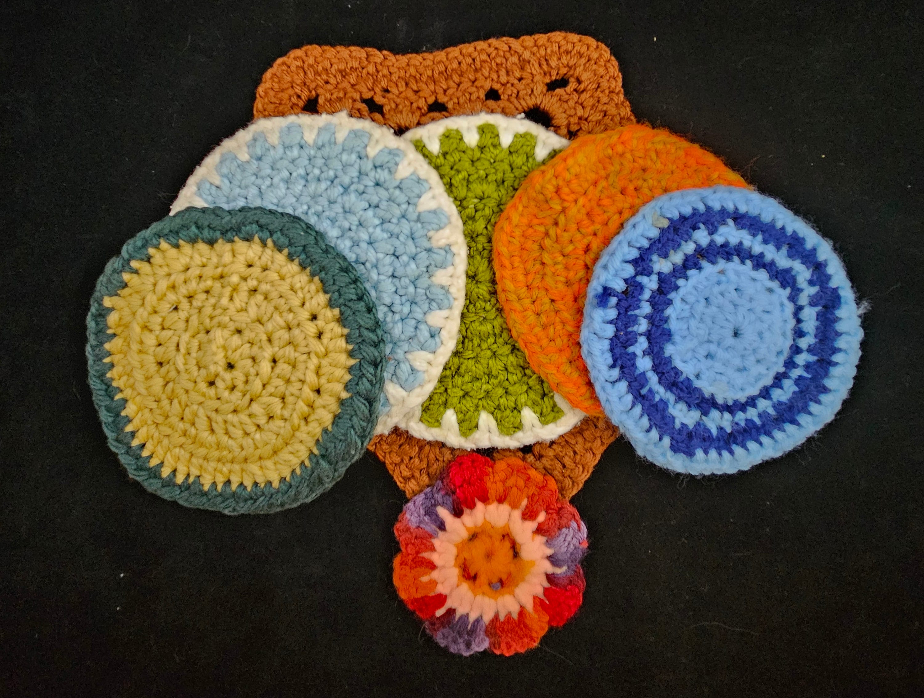 Vintage Trivets - 7 Handmade Crochet Trivets - Retro Pot Holders - Mid ...