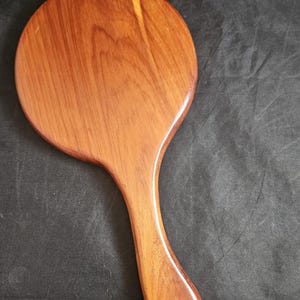 Vintage, Wood, Round Hand Mirror Beautiful Woodgrain, and Finish ...
