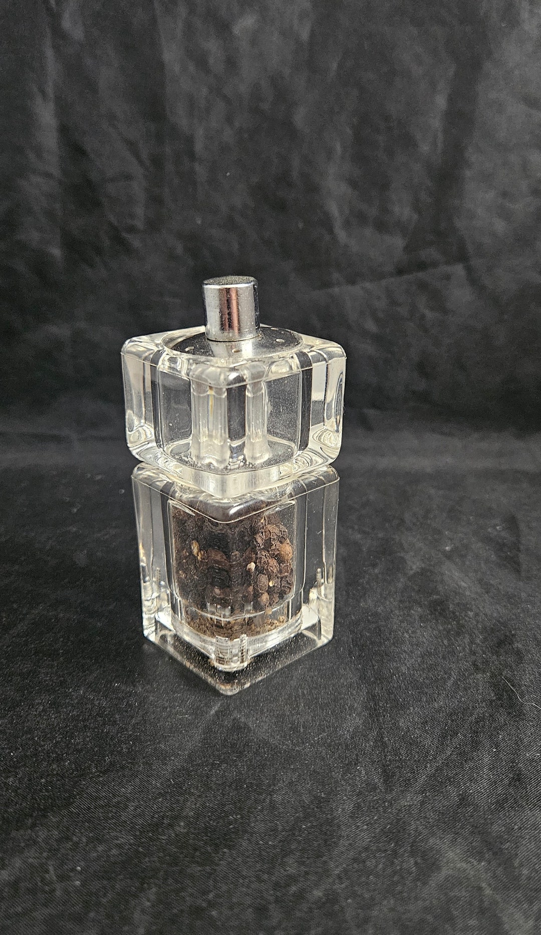 Vintage Clear Acrylic Lucite Salt Shaker and Pepper Grinder, Mid ...