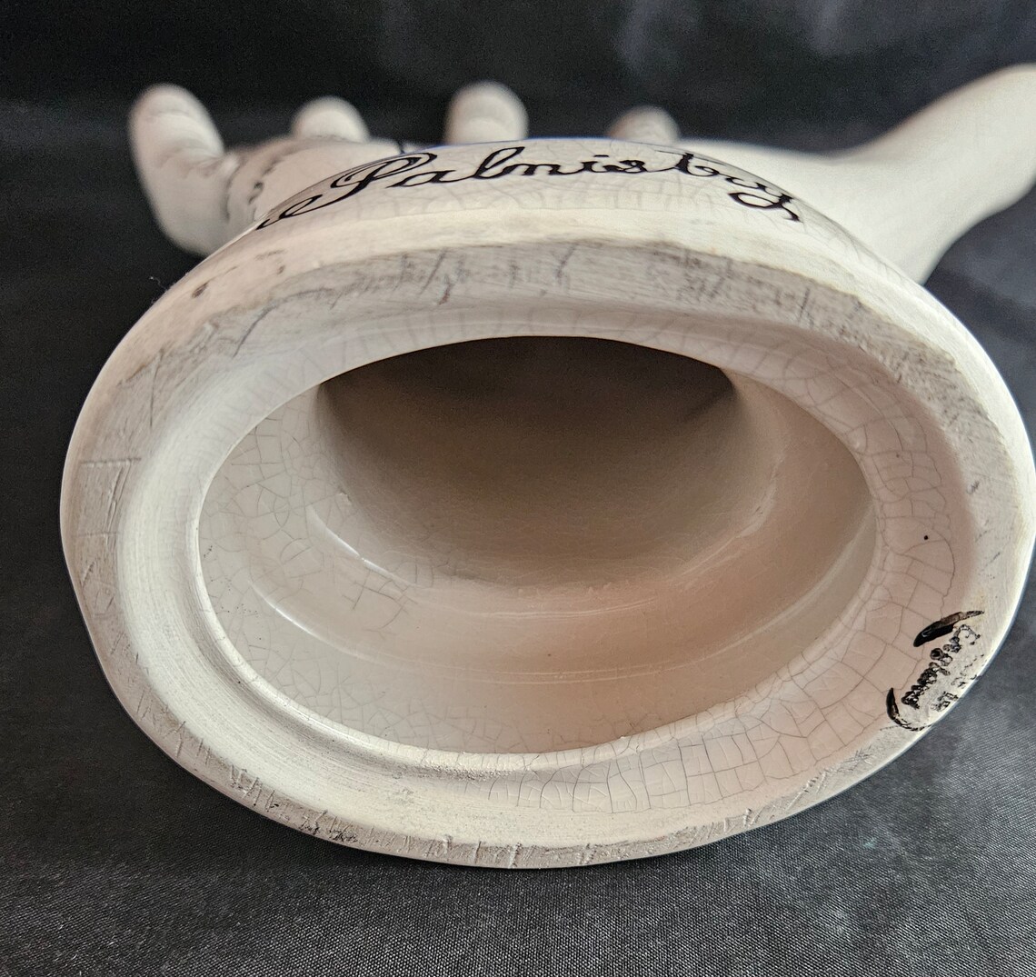 Figural Palmistry Reading Pottery Hand Crackle Finish Made in England ...