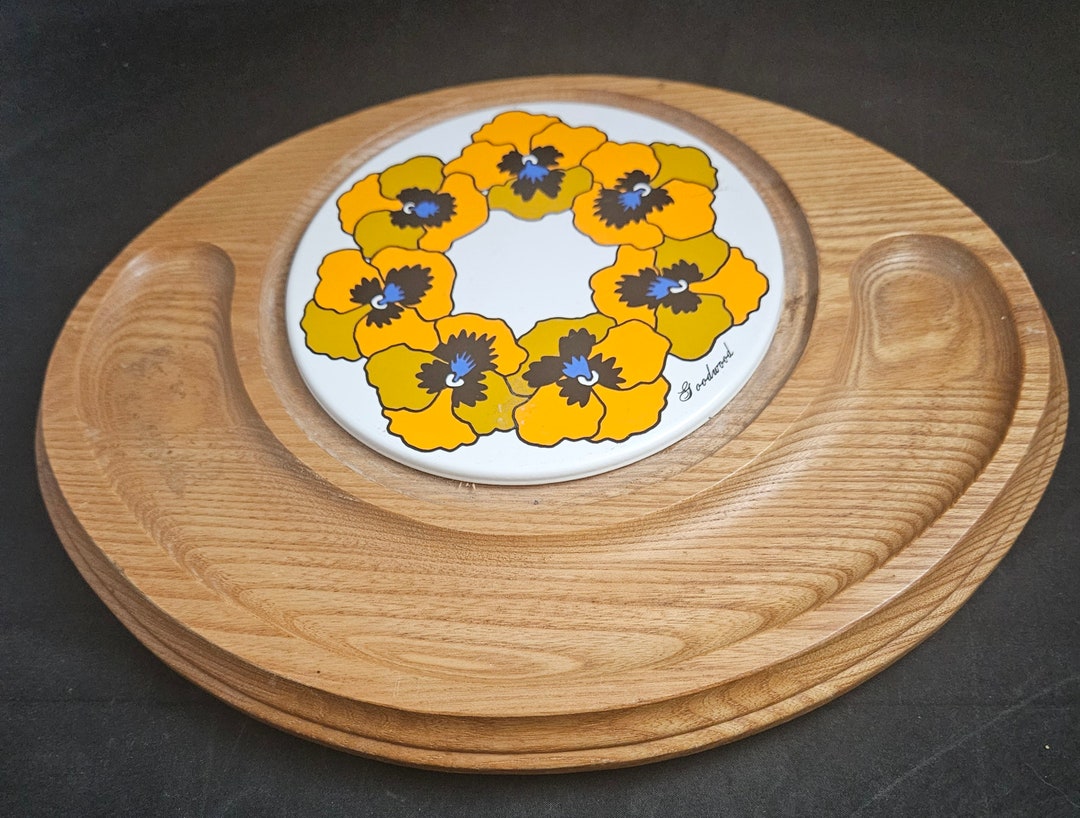 Vintage Goodwood Pansy Tile Cheese Plate Charcuterie Board, Tile ...