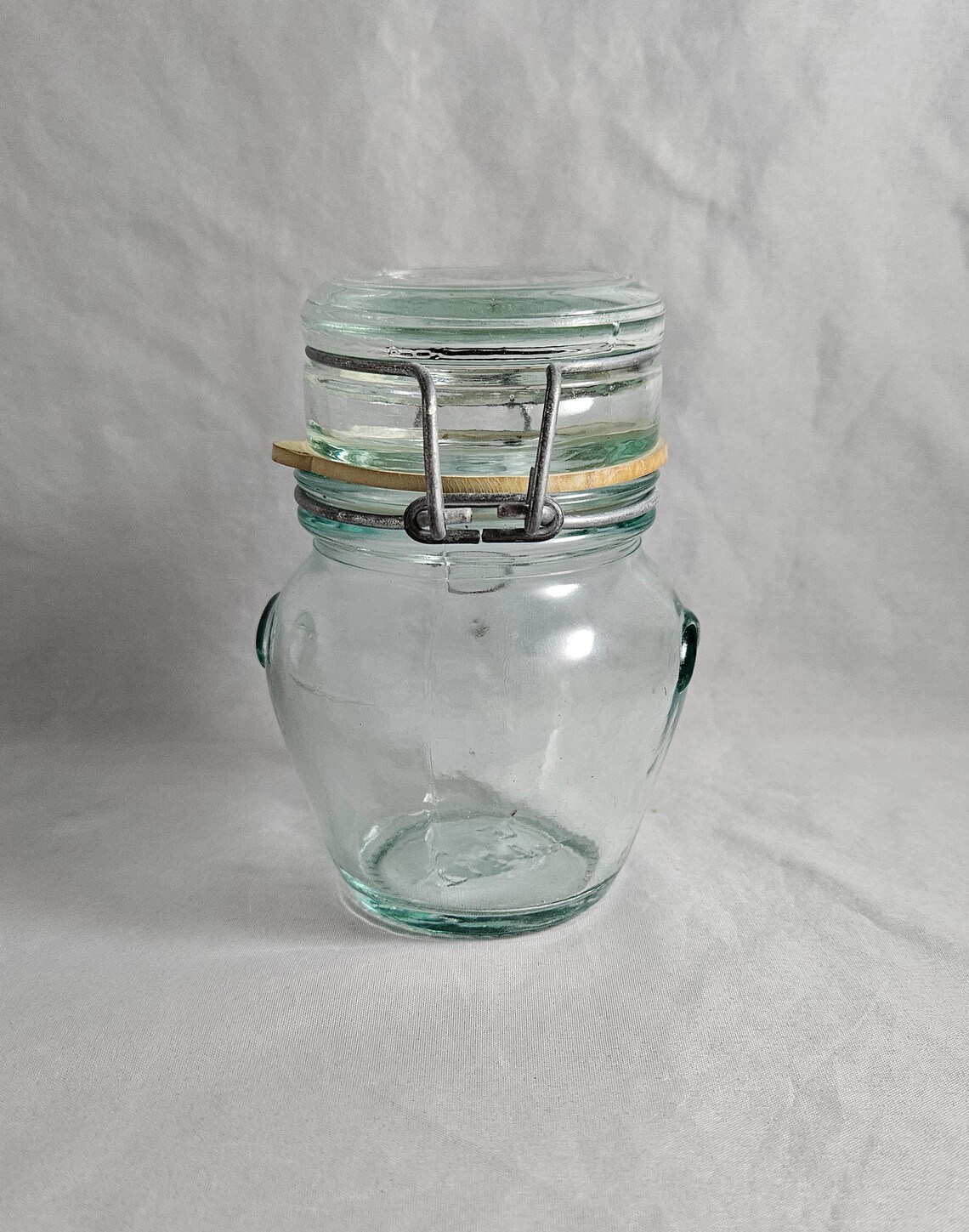 Vintage Vetreria Etrusca Glass Jar, Aqua Blue Italian Glass Sealing ...