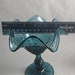 Vintage 1940s Ivima Glass Co. Blue / Diamond Teal Pedestal Compote Portugal - Etsy
