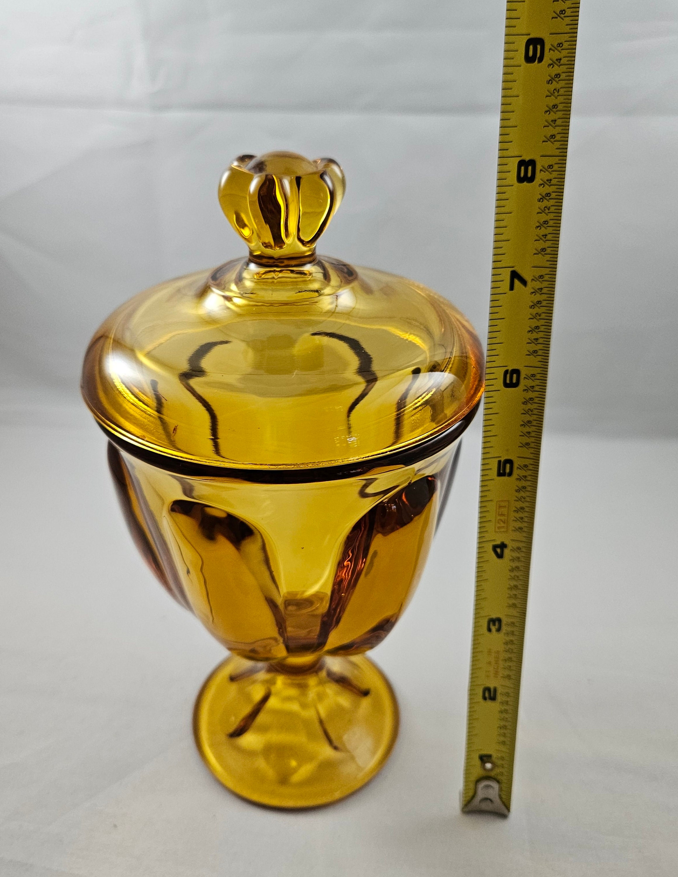 Viking Glass Epic Amber Candy Dish With Lid Vintage 8 - Etsy