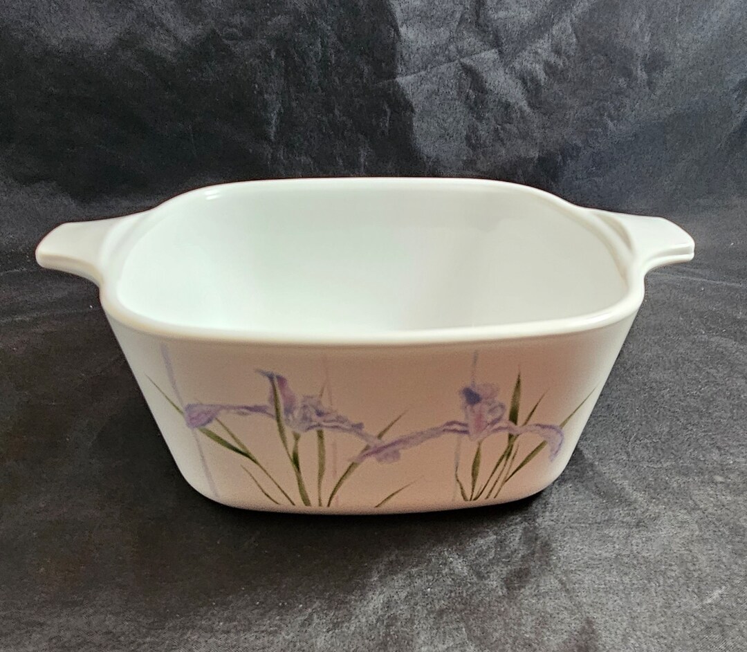 Corning Ware "shadow Iris" Small Square Pan With Handles, Vintage 700ml Individual Casserole ...