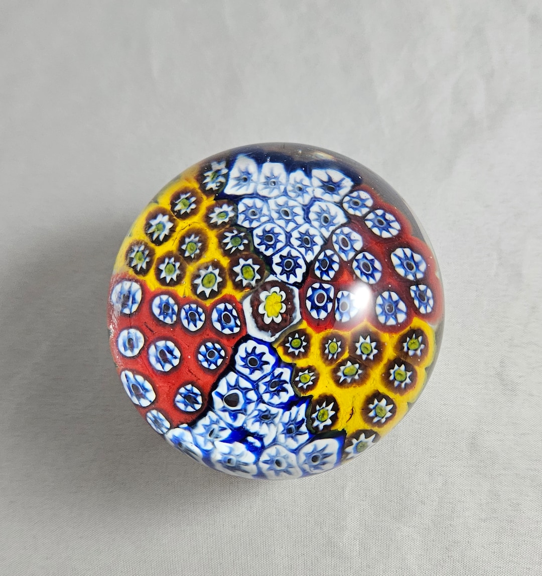 Vintage Italian Venetian Murano Art Glass Paperweight Multi Colored ...