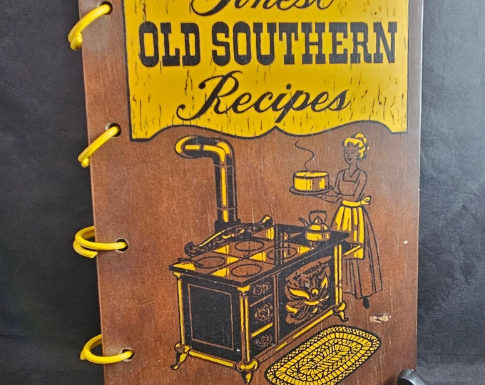 Vintage 1965 Finest Old Southern Recipes Cookbook Wood Cover 60s - Etsy