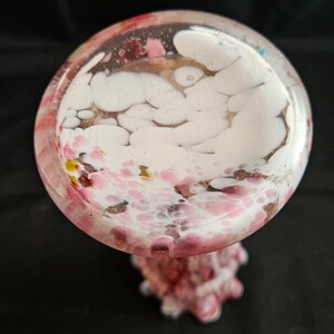 Vintage Tall Spatter Glass Vase With Ruffled Top End of Day Art Glass ...