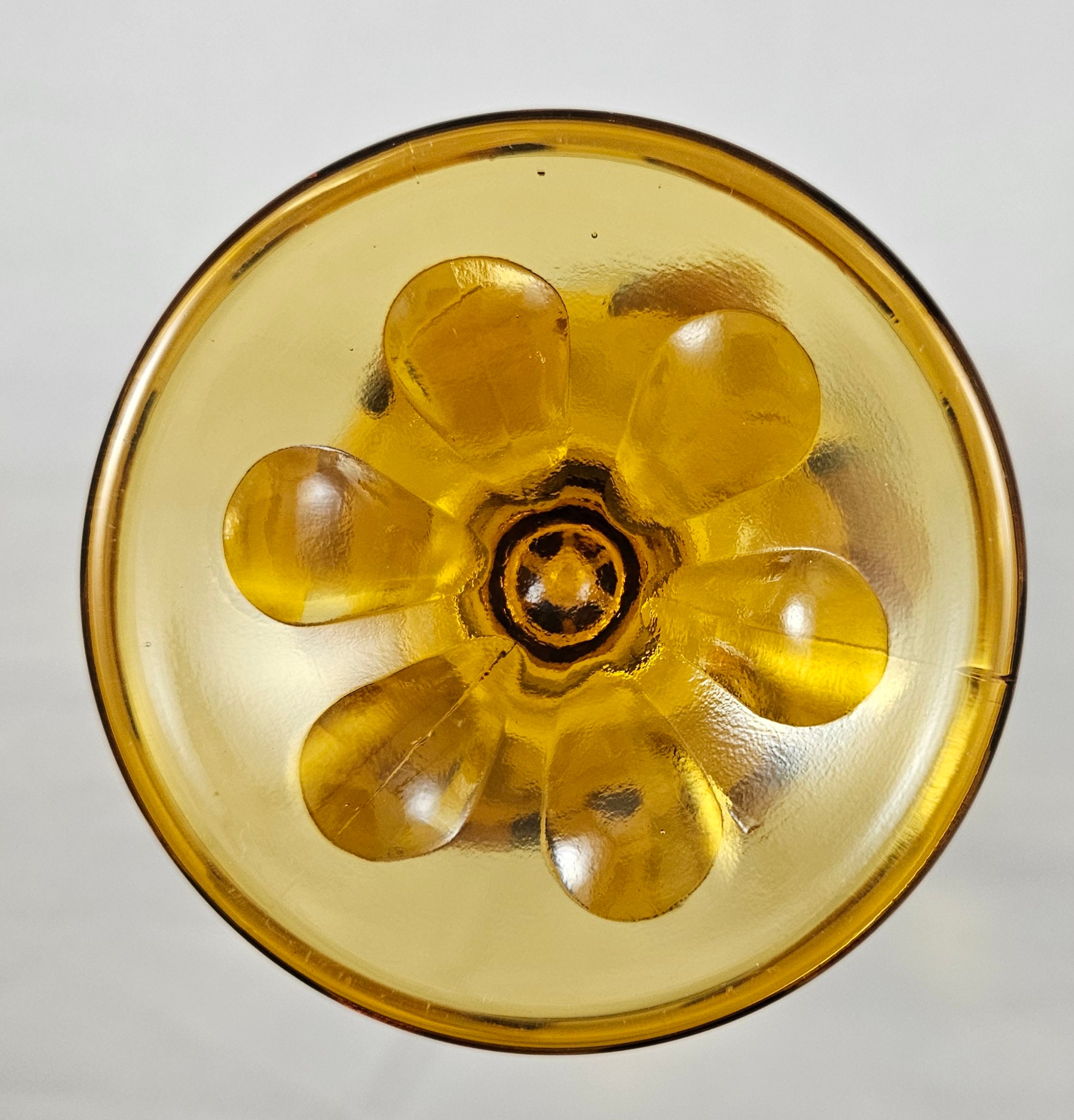 Viking Glass Epic Amber Candy Dish With Lid, Vintage 8" Viking Six ...