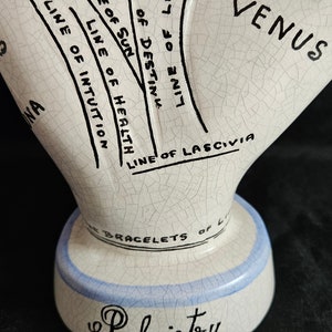 Figural Palmistry Reading Pottery Hand Crackle Finish Made in England ...