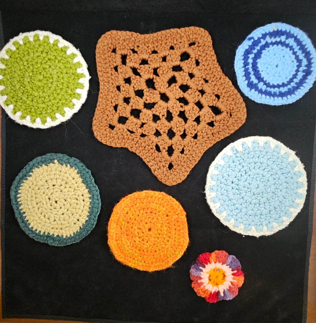 Vintage Trivets - 7 Handmade Crochet Trivets - Retro Pot Holders - Mid ...