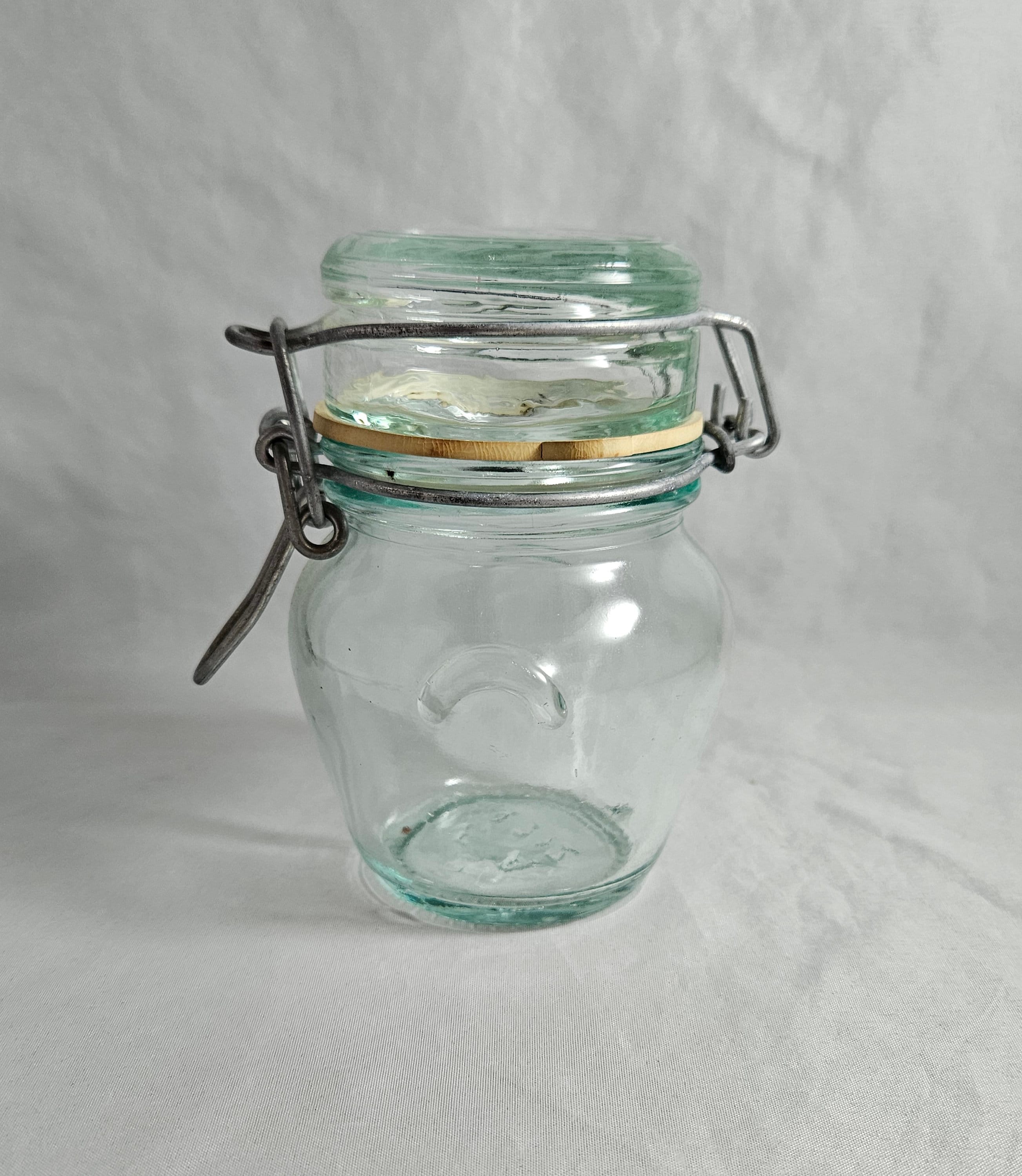 Vintage Vetreria Etrusca Glass Jar, Aqua Blue Italian Glass Sealing ...