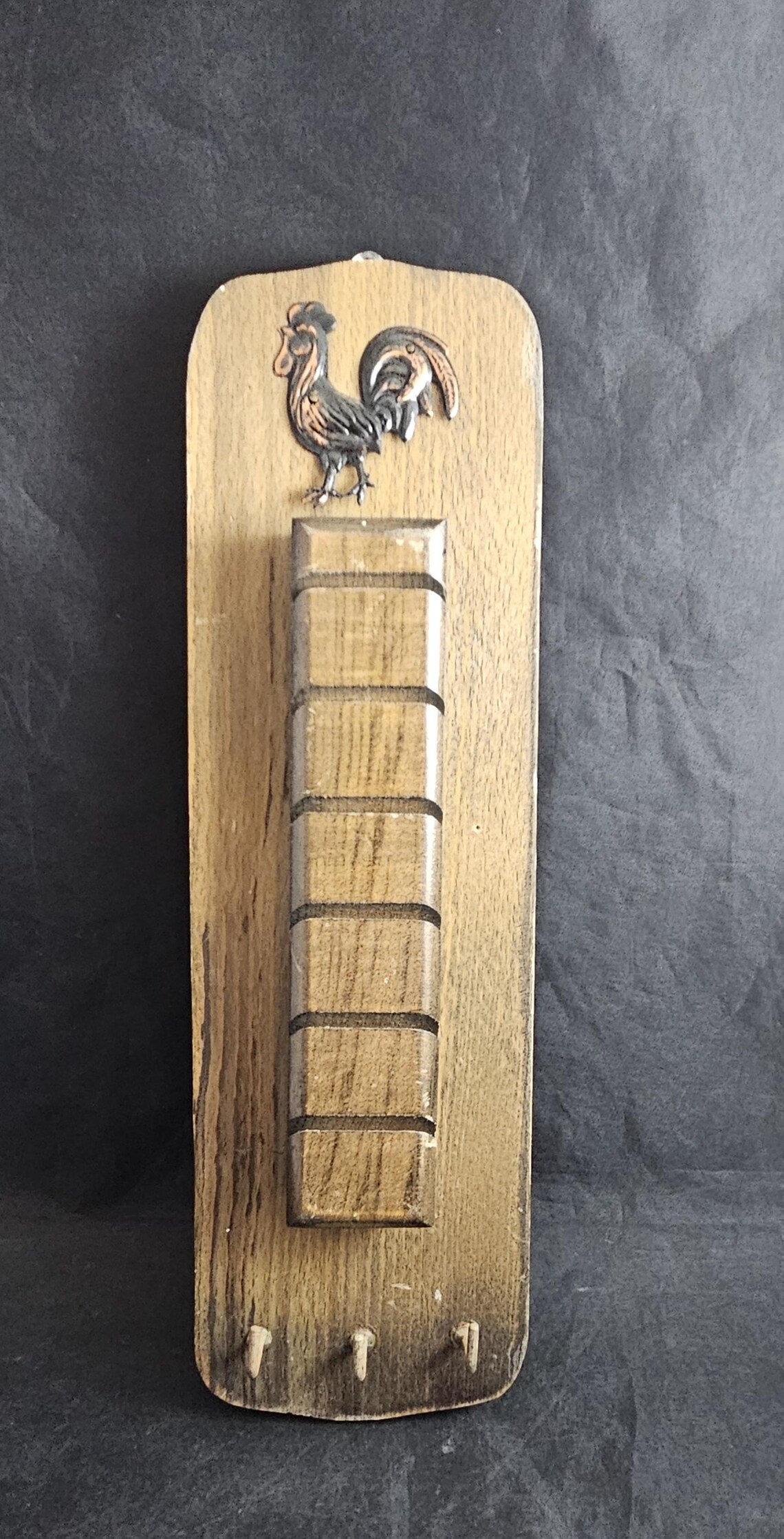 Vintage Nasco Wood Copper Rooster Key Rack With Mail- Letter Storage ...