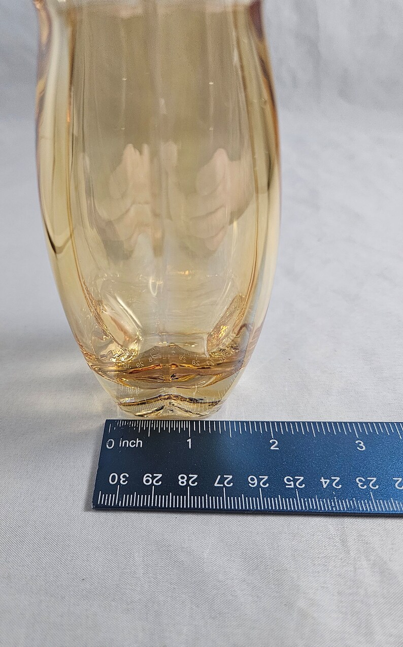 Vintage Amber Rectangular Bud Flower Vase 4.75 Inches Tall Floral - Etsy