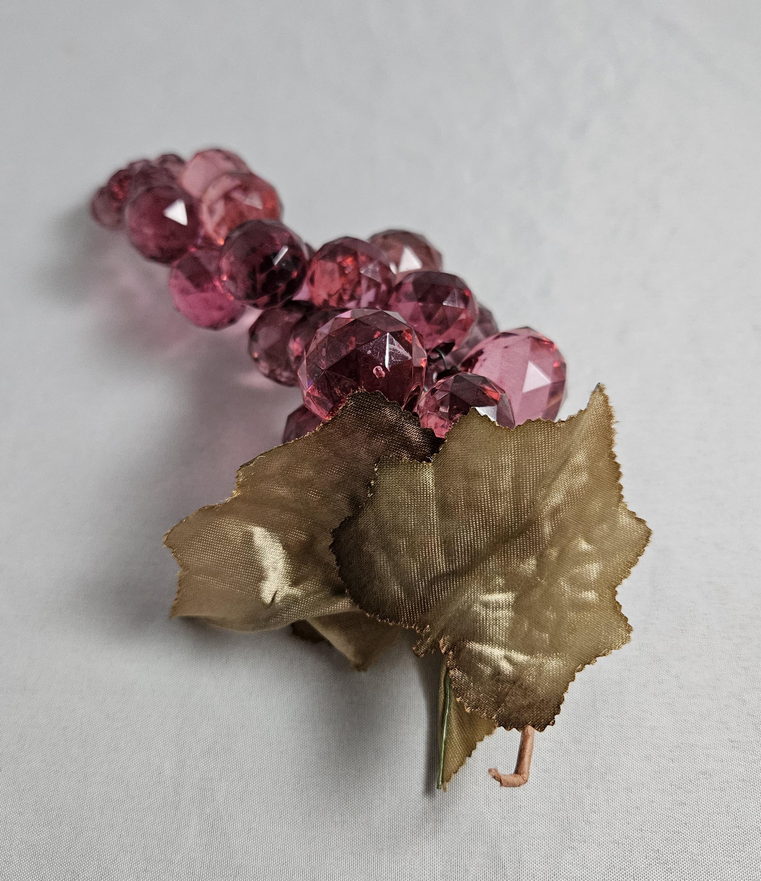 Vintage 60s 70s Raspberry Pink Purple Lucite Faceted Grapes - Etsy