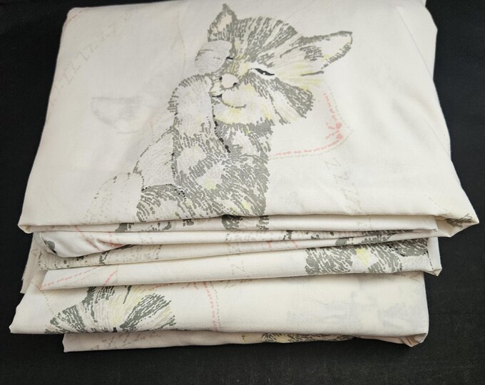 Vintage SEARS ROEBUCK Chessie the Cat Full Flat and Fitted Sheets ...
