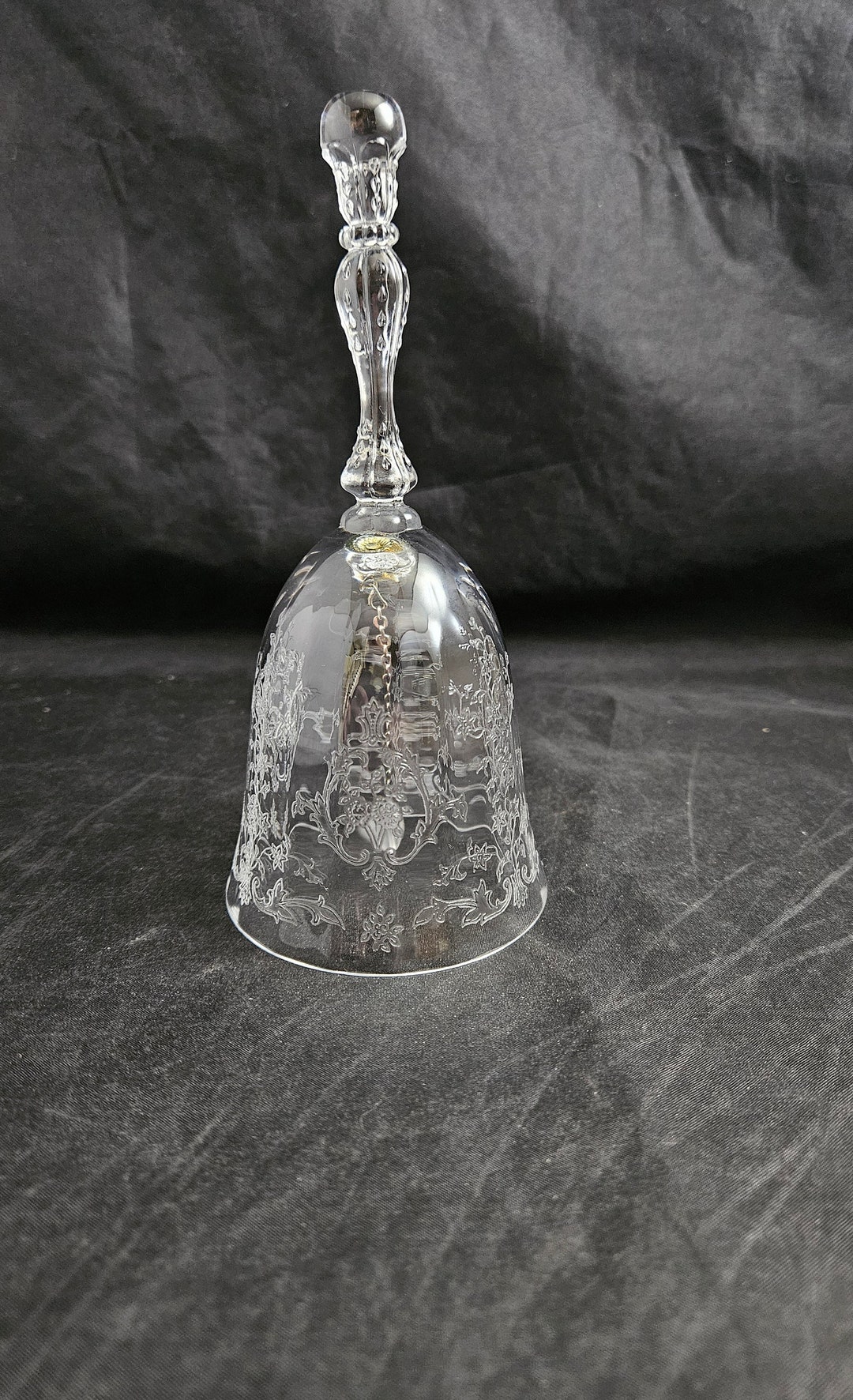 FOSTORIA NAVARRE Pattern Bell Etch #327 6 1/5" Tall Excellent Condition ...