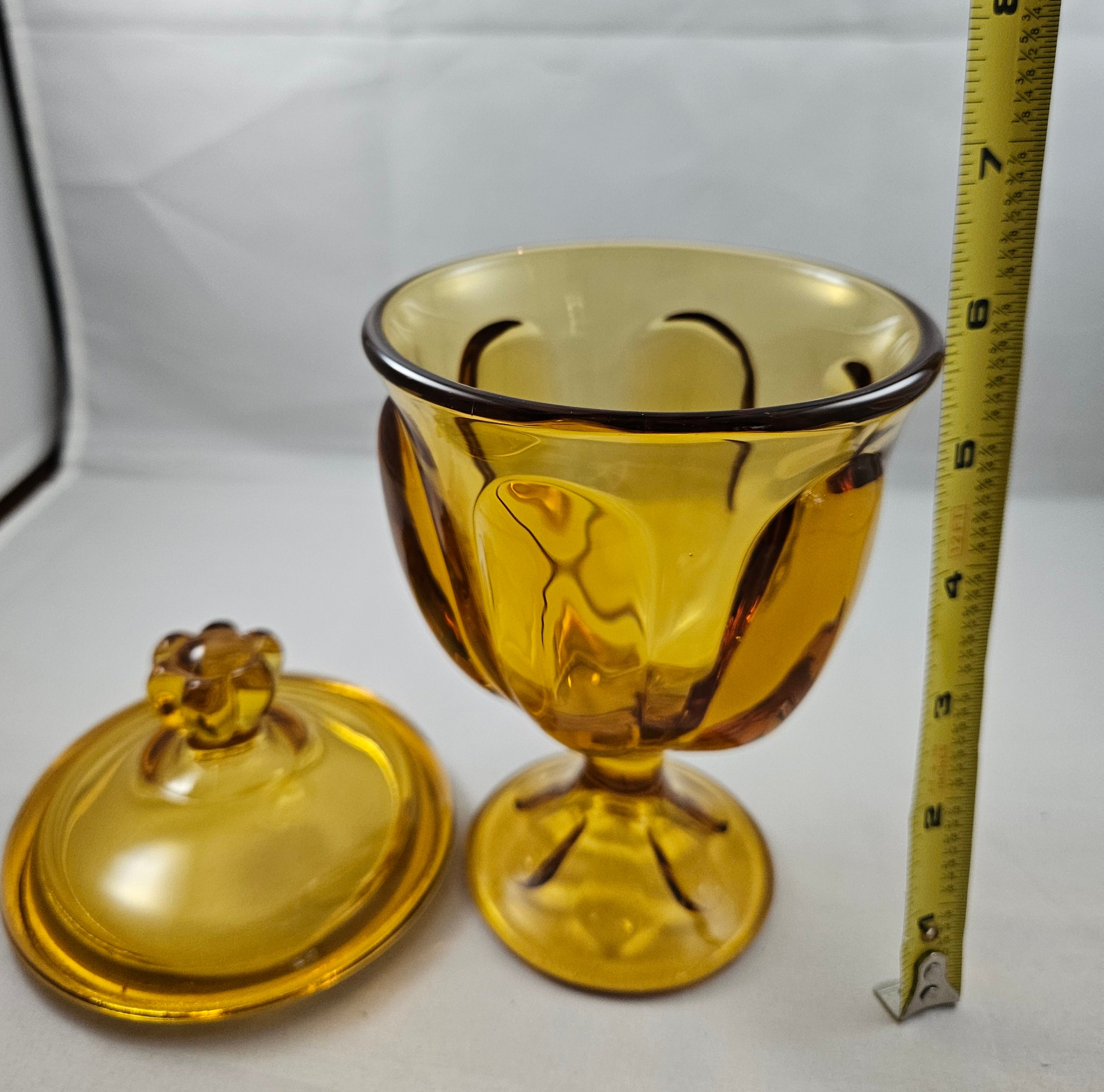 Viking Glass Epic Amber Candy Dish With Lid Vintage 8 - Etsy