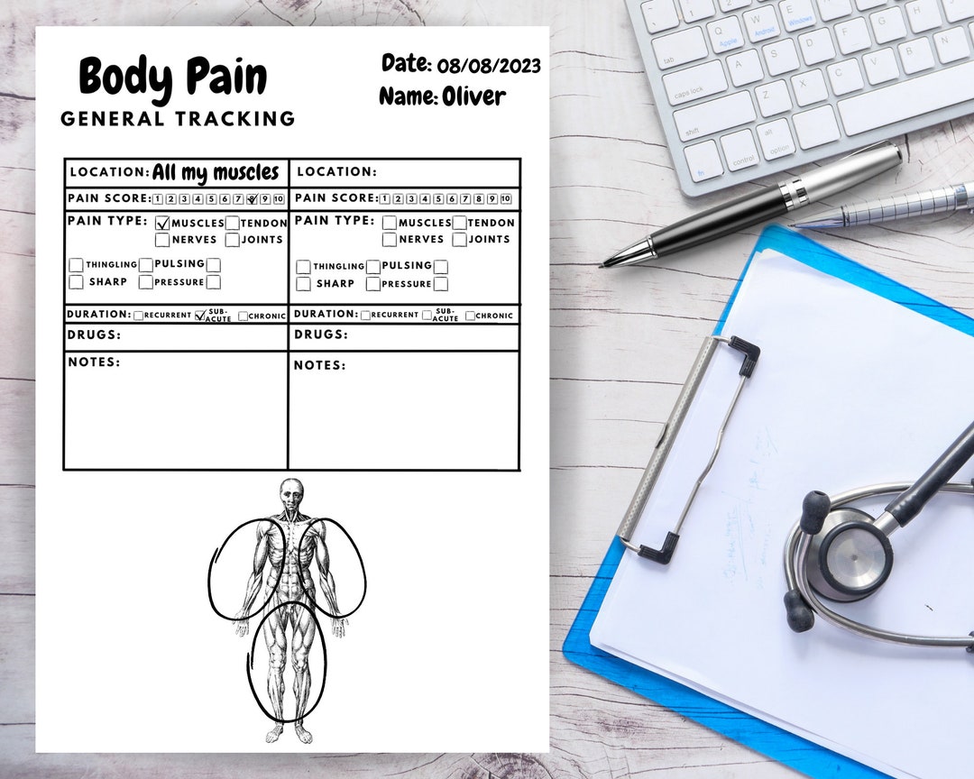 Digital Pain and Symptom Tracker Pain Symptoms Log Chronic - Etsy